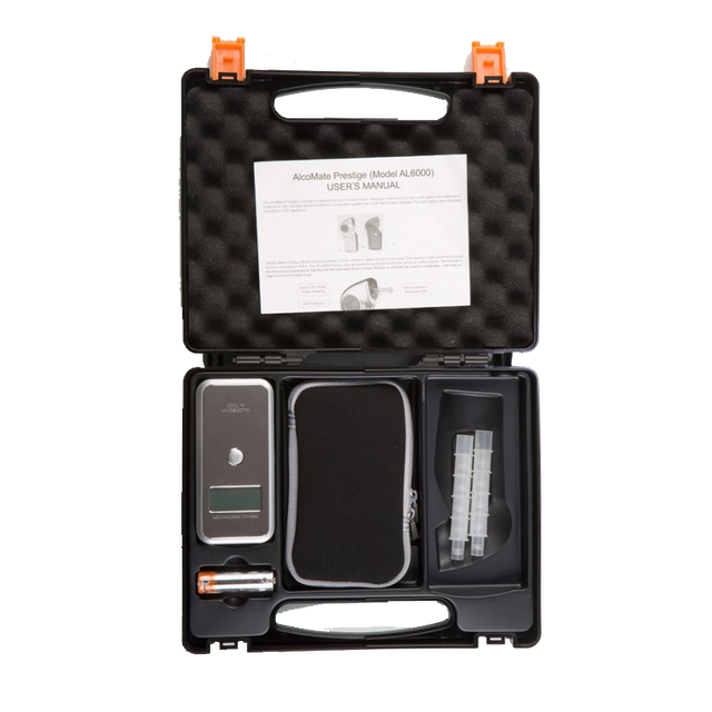 AlcoMate Breathalyzer Premium Alcohol Tester Hard Case Combo Pack ...