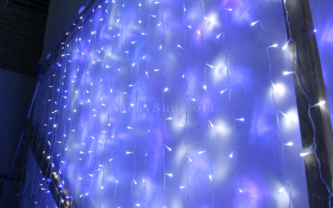 576 LED Blue and White Wedding Curtain Backdrop Lights