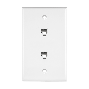 Enerlites Duplex Phone Jack Wall Plate 1 Gang 2 Modular with 6-Position ...