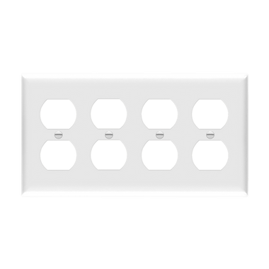 Duplex Receptacle Four-Gang Wall Plate, Mid-Size - Lighting Supply Outlet