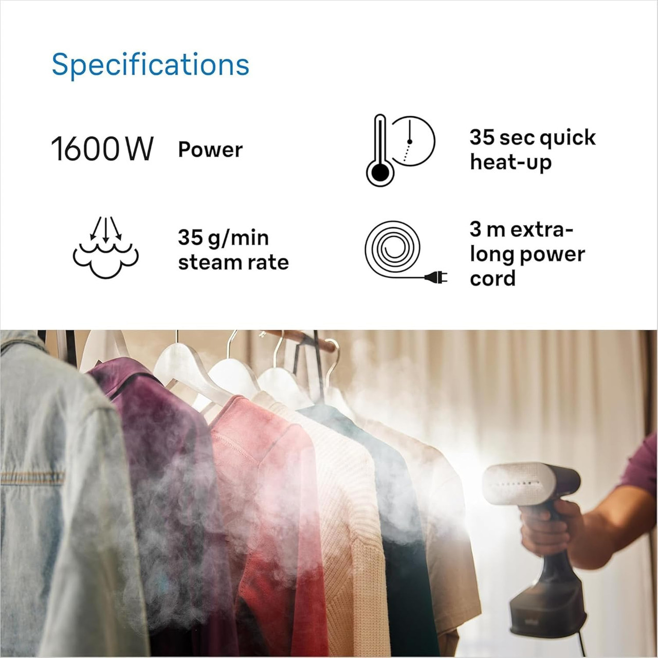 Braun QuickStyle 7 Garment Steamer | GS7077BK - expert.ie