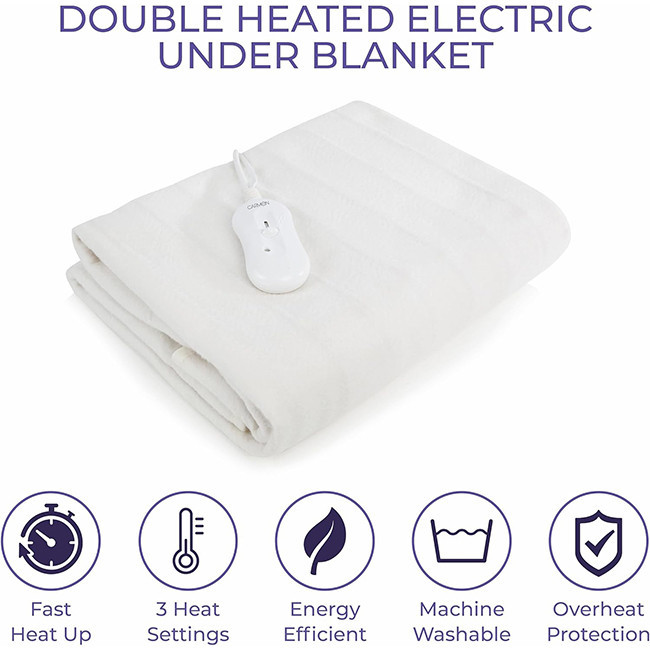 Carmen C81193 Double Heated Under Blanket with Overheat Protection ...