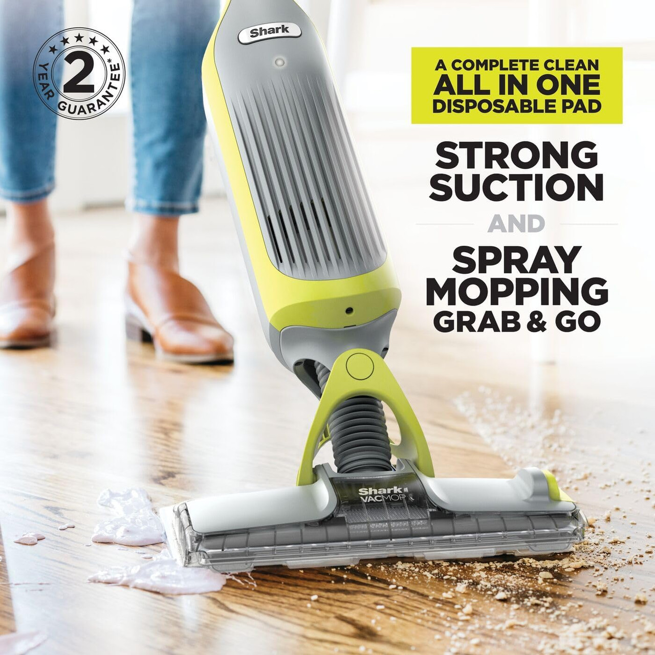 Shark VacMop Cordless 2-in-1 Vacuum Mop with Targeted Spray | VM200UK ...