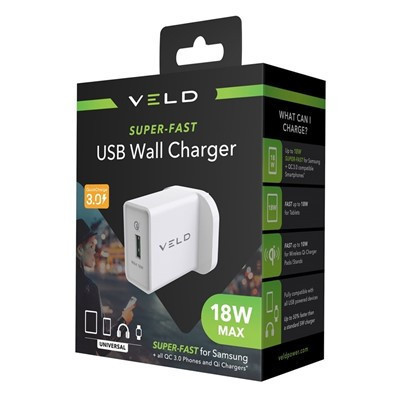 Veld VH18AW Super-Fast 18W Wall Charger USB QC3.0 | VH18AW - expert.ie