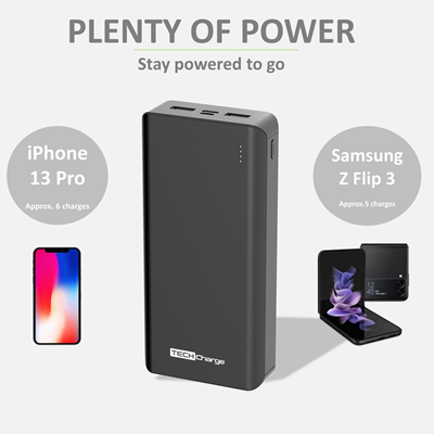 TechCharge Triple Port 10,000ma Portable Charger | TC1751