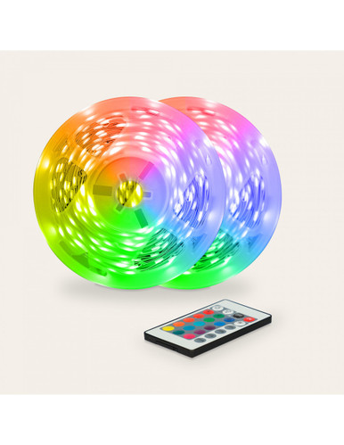 KSIX Coloured Led Strips RGB Pack 2x5m Remote Control | 116808