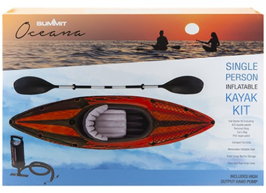 Summit Oceana 1 Person Inflatable Kayak Kit in Red | 979056R - expert.ie