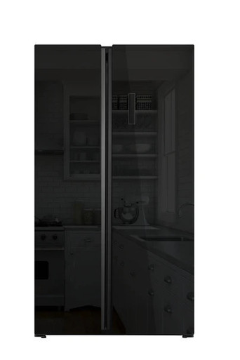 PowerPoint American Style Fridge Freezer Black Glass | P98317SKBLG ...
