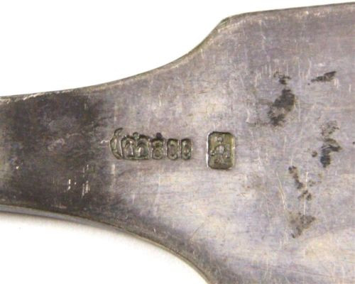 German Fiddle Pattern .800 Silver Soup Ladle by Gustav Haegermann Post ...