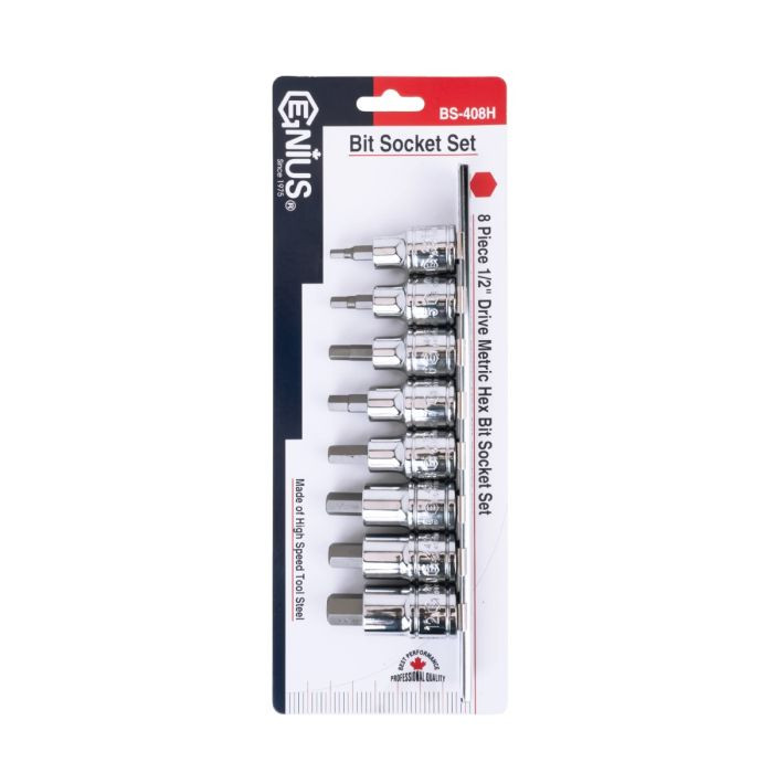 Genius Tools 8pc 1/2"Dr Metric InHex Bit Socket Set BS-408H - Robson's ...