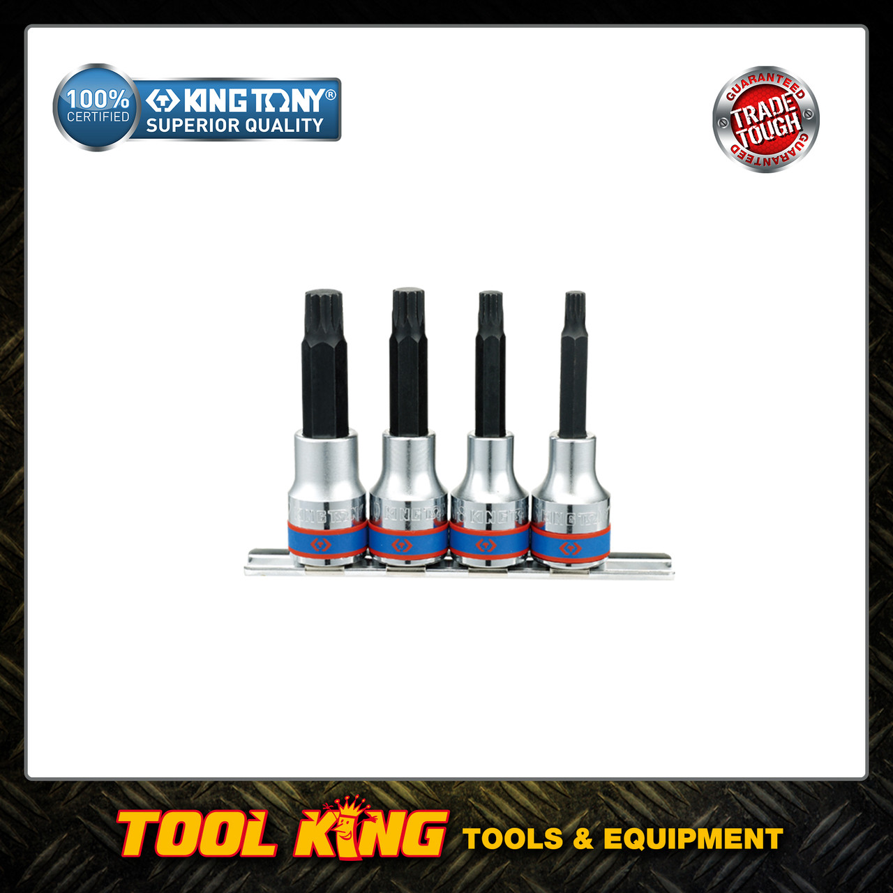4pc Spline Socket Bit set King Tony 4136PR - Robson's Tool King Store