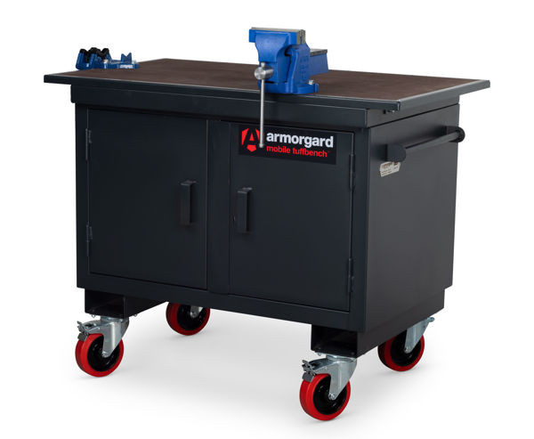 Armorgard Mobile Tuffbench™ Heavy duty locking workbench Cabinet # ...