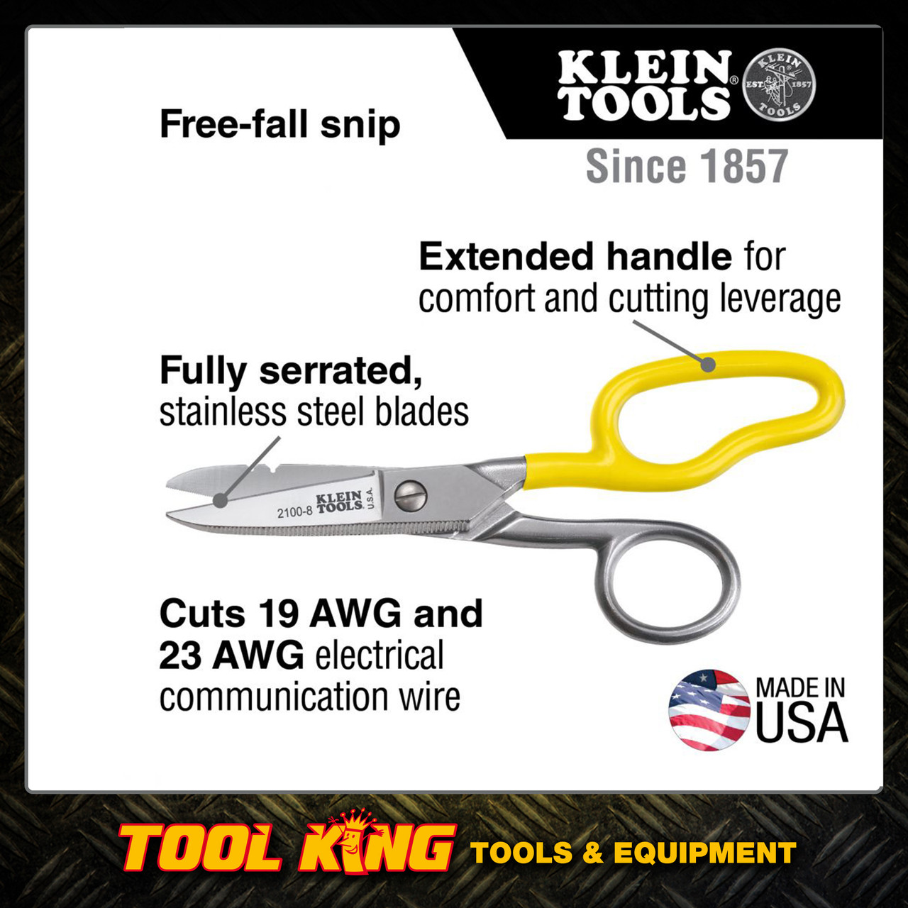 KLEIN Electricians Freefall cable cutting snips - Robson's Tool King Store