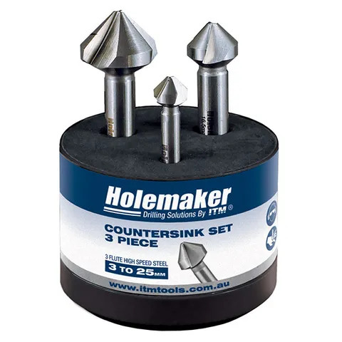 Holemaker 3pc 3 flute countersink set STSET-03 - Robson's Tool King Store