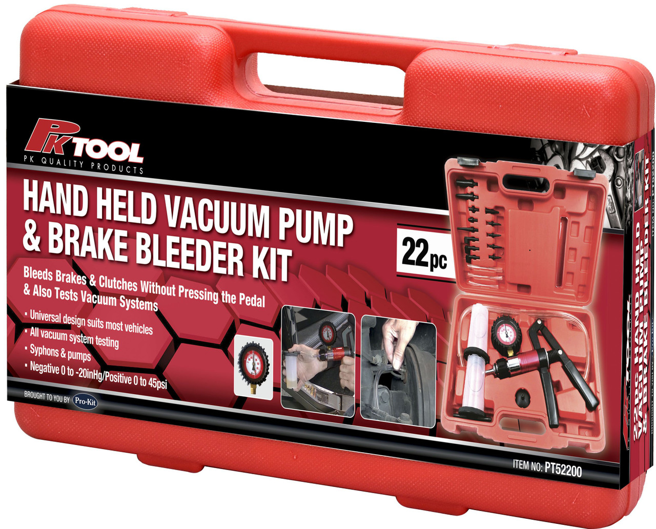22pc Handheld Vacuum Pump & Brake Bleeder Kit PT52200 - Robson's Tool ...