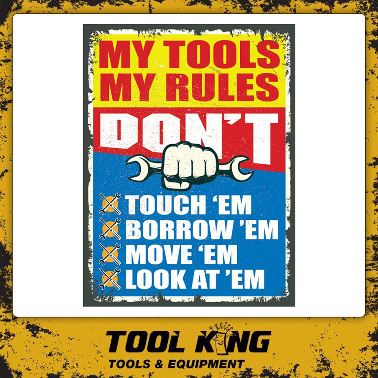 Retro Metal Man Cave Sign - My Tools My Rules - Robson's Tool King Store