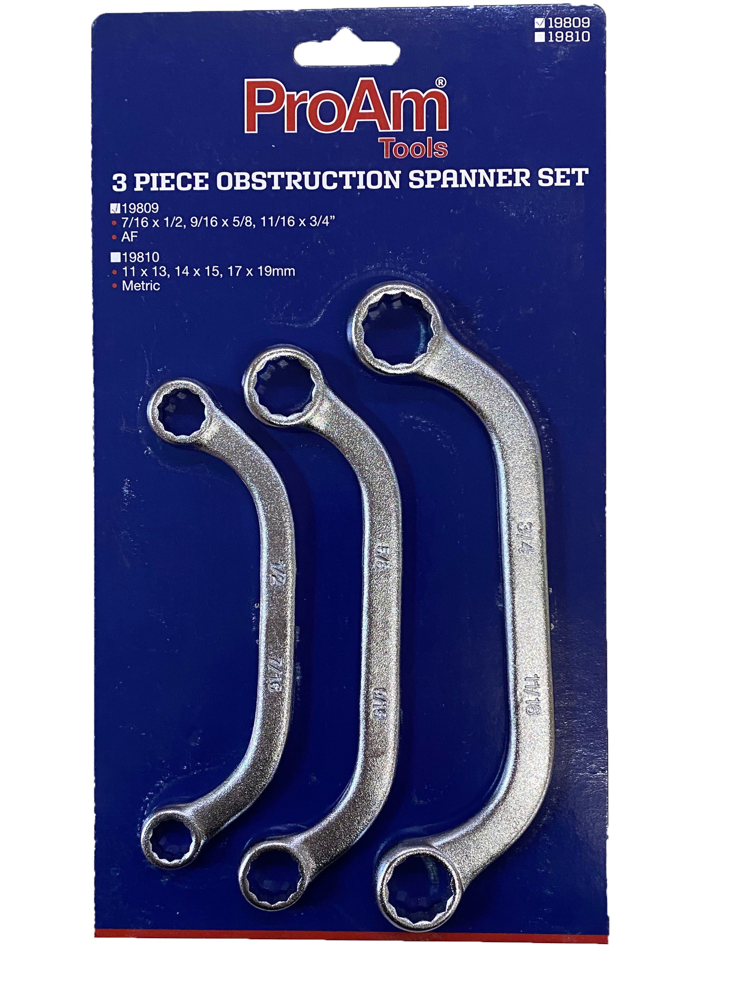 3pc Half Moon C spanner set SAE ProAm - Robson's Tool King Store