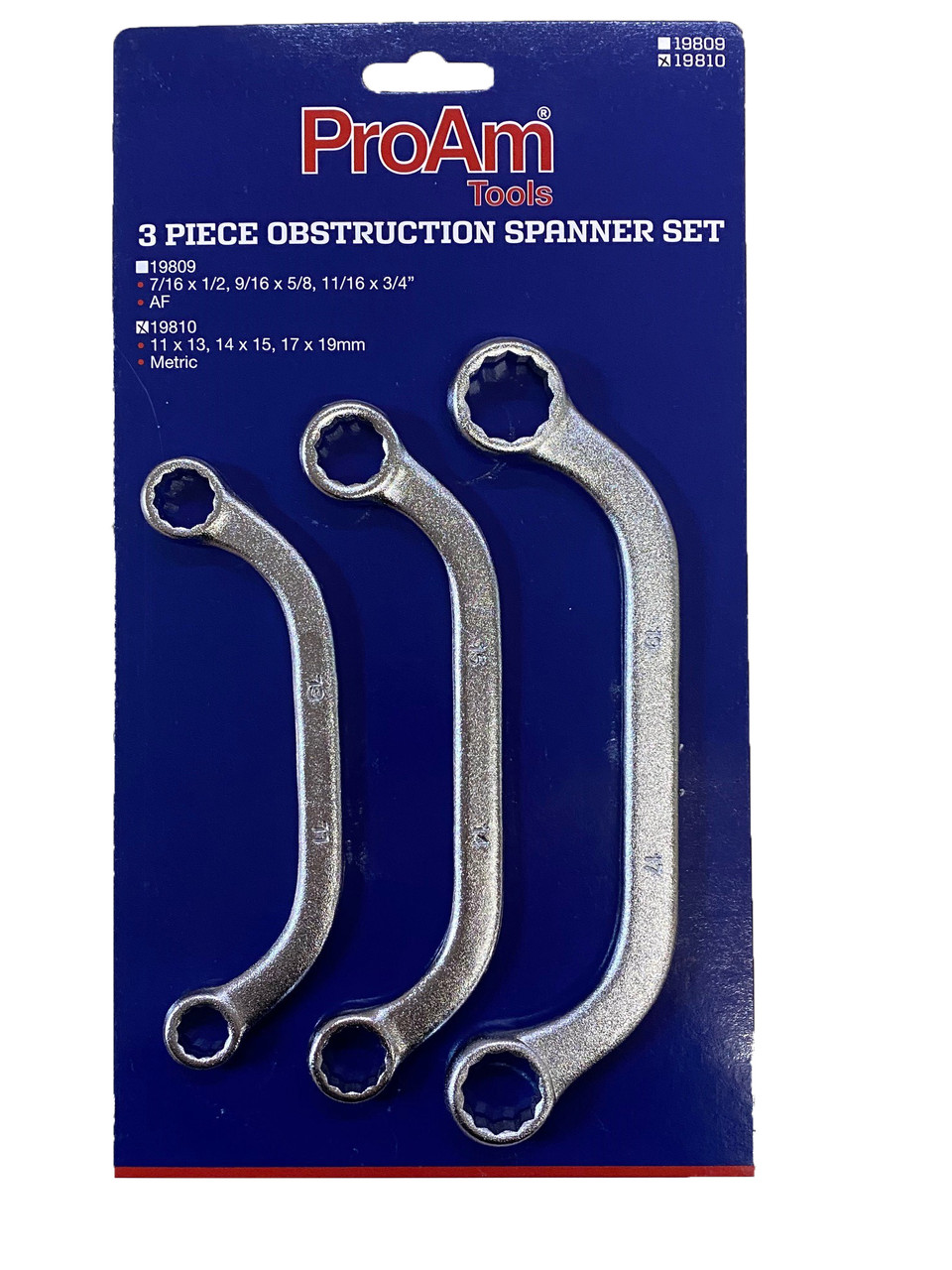 3pc Half Moon C spanner set SAE ProAm - Robson's Tool King Store