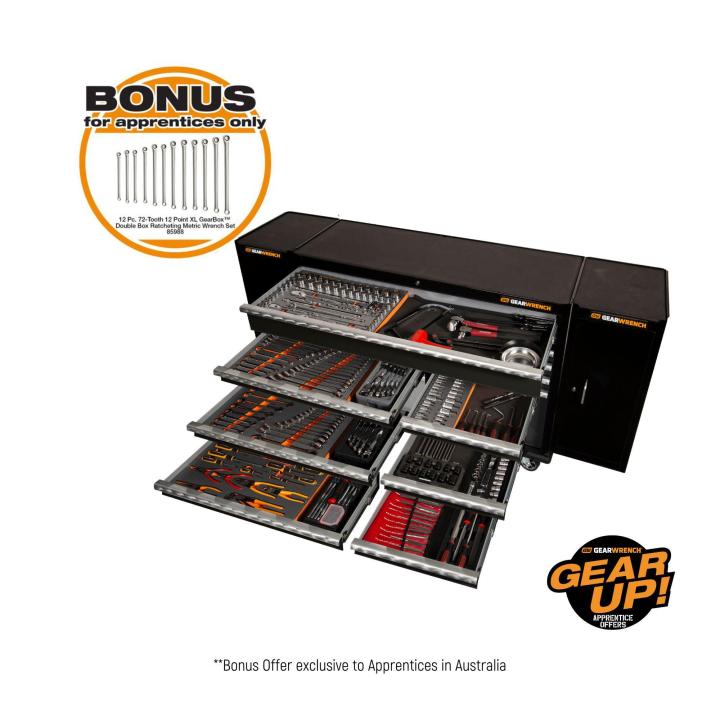 GEARWRENCH 323pc Tool Kit + 58" Trolley + Side Cabinets (x2) 77017 ...