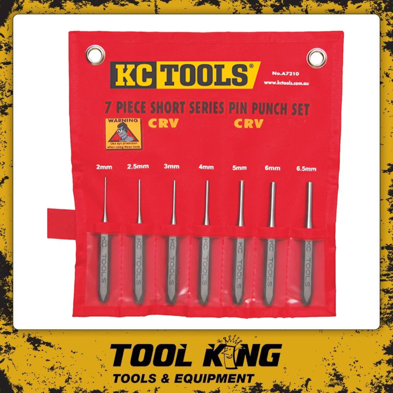 KC Tools 7pc Short Series Pin Punch Set - Robson's Tool King Store