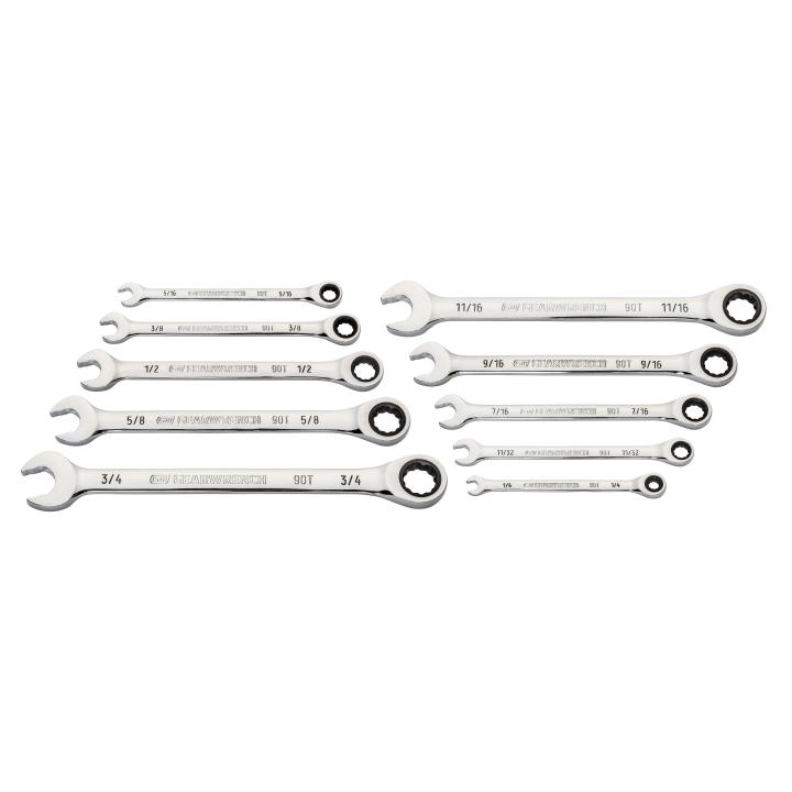 Gearwrench 10pc Ratchet Spanner Set SAE 86958 - Robson's Tool King Store