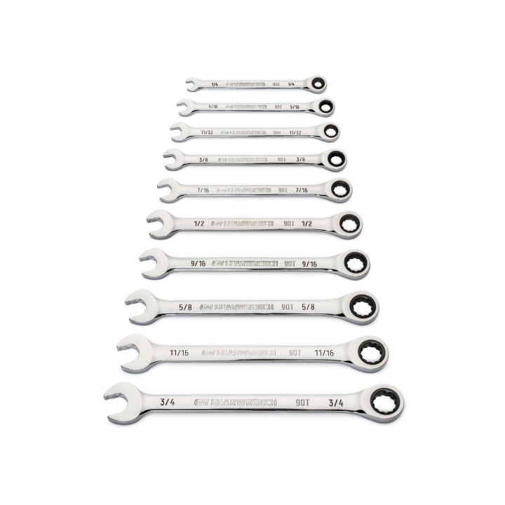 Gearwrench 10pc Ratchet Spanner Set SAE 86958 - Robson's Tool King Store
