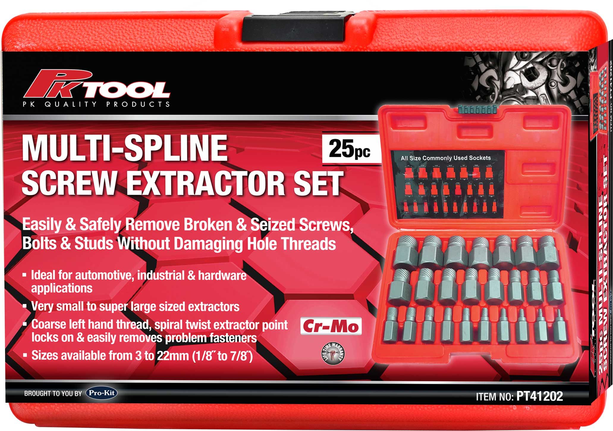 25Pc Multi Spline Screw Extractor Set PT41202 - Robson's Tool King Store