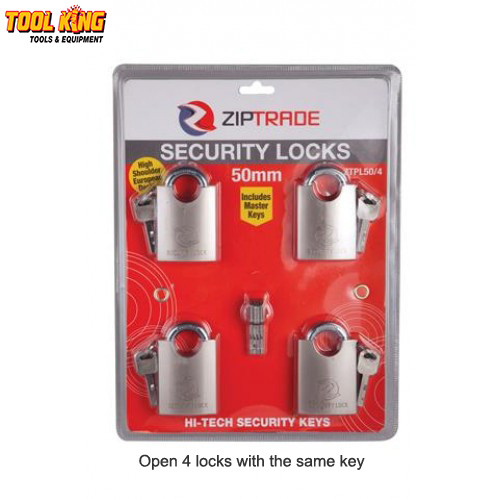 4pc 50mm Keyed Alike Security Padlock Set ZTPL50/4 - Robson's Tool King ...