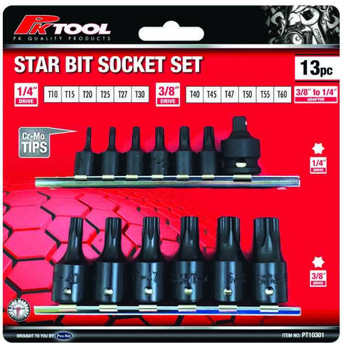 13pc Torx Star Socket set PT10301 - Robson's Tool King Store