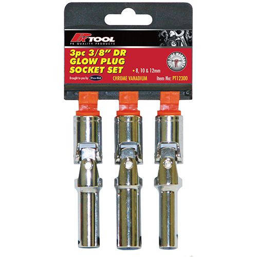 3pc Universal joint Glow Plug Socket set PT12300 - Robson's Tool King Store