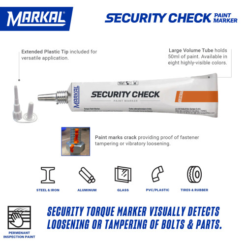 Markal Security Torque check paint marker Orange - Robson's Tool King Store