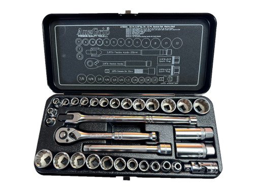 AuzGrip 32pc 3/8"Dr Socket Set Metric & SAE A75501 - Robson's Tool King ...