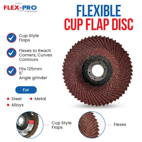 FLexPro 5" 125mm Flexible Cup Flap Disc 02765 - Robson's Tool King Store