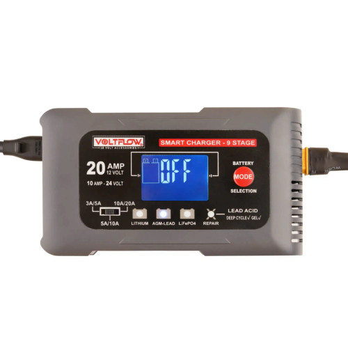 Voltflow 20Amp Smart Battery Charger & Maintainer 12-24V VF2024BC ...