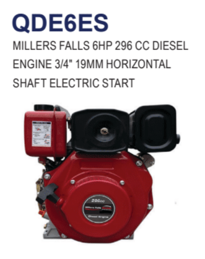 Millers Falls 6Hp Electric Start Diesel Engine QDE4ES - Robson's Tool ...