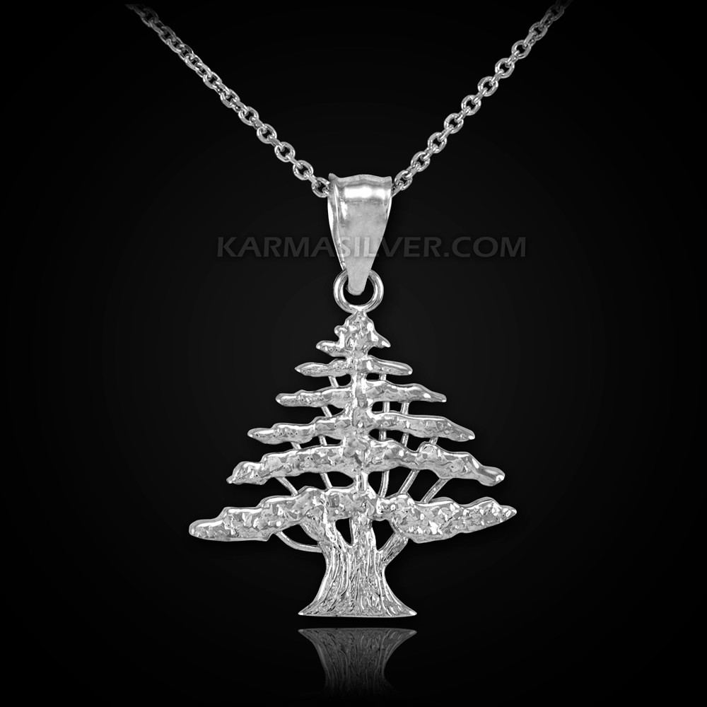 Sterling Silver Lebanese Cedar Tree Band Oval Color CZ Birthstone Ring.