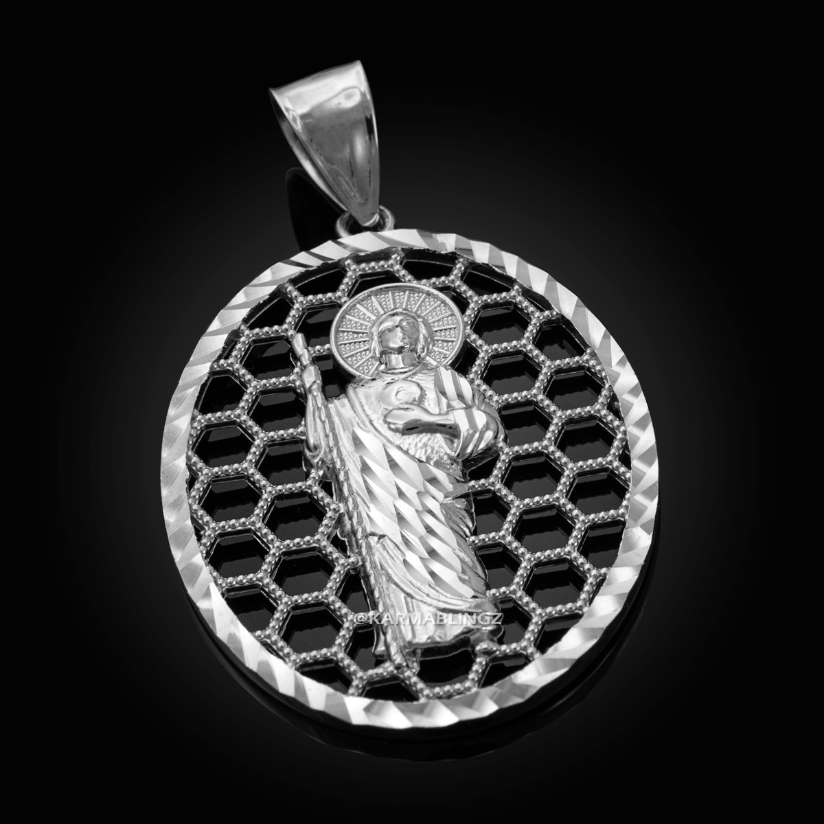 Sterling Silver Saint Jude Large DC Pendant | Patron Saint of Lost ...