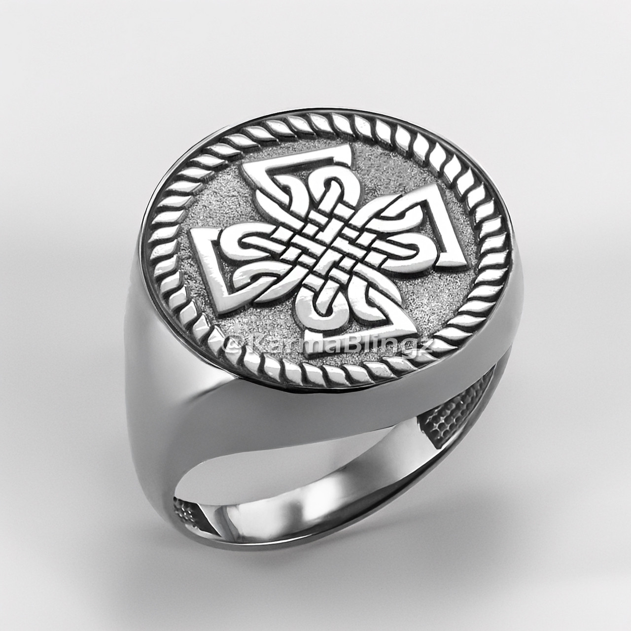 Sterling Silver Eastern Orthodox Cross Oval Signet Ring for Men – Bold ...