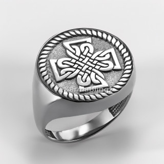 Sterling Silver Eastern Orthodox Cross Oval Signet Ring for Men – Bold ...