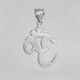 Solid Sterling Silver Om (aum) Symbol Coin Charm Pendant Necklace
