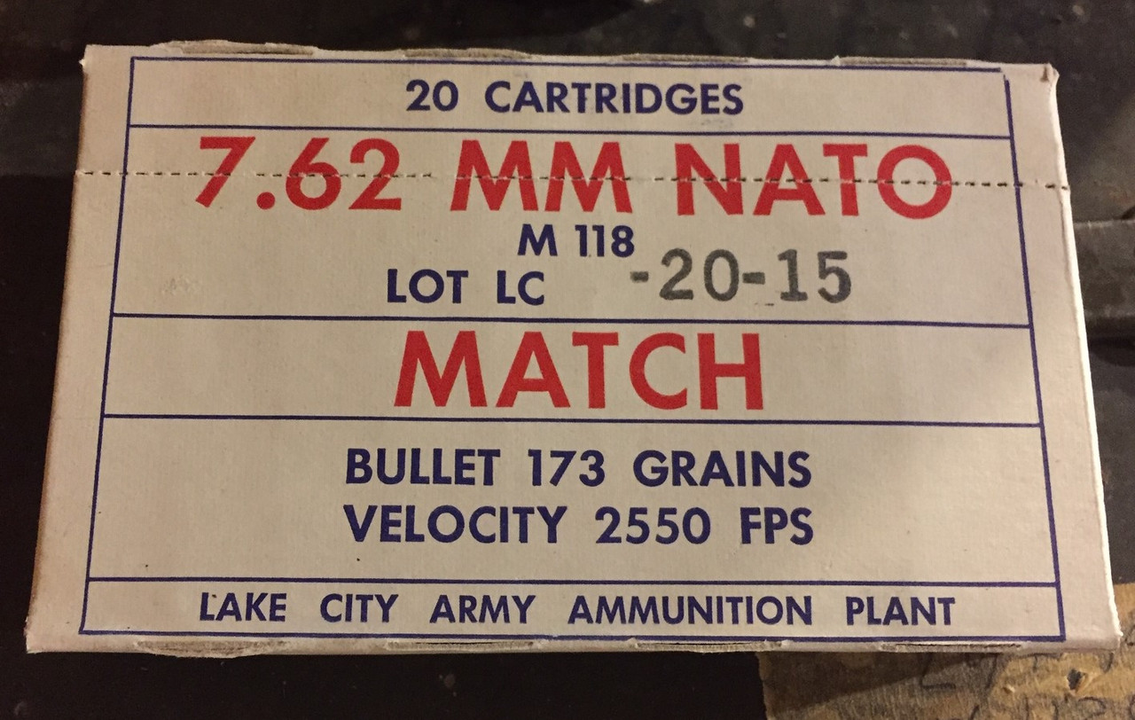 M118 Match 7.62 x 51 Lake City - JB Tactical