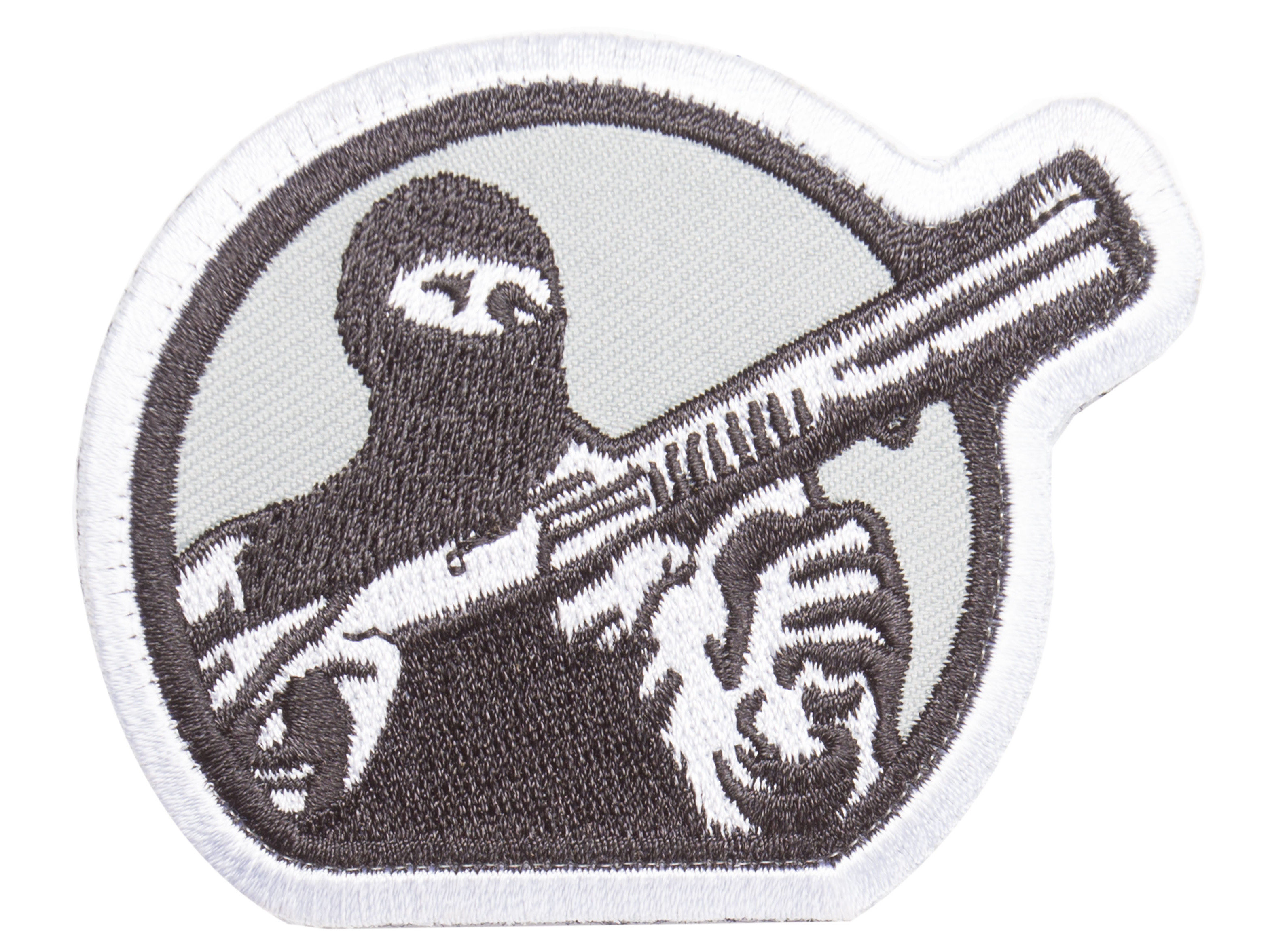 Mesa Tactical Embroidered Patch (Mesa Tactical Guy Logo, White and Gray)