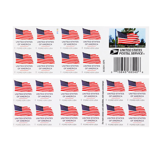 USPS 2025 US Flags Forever Postage Stamps