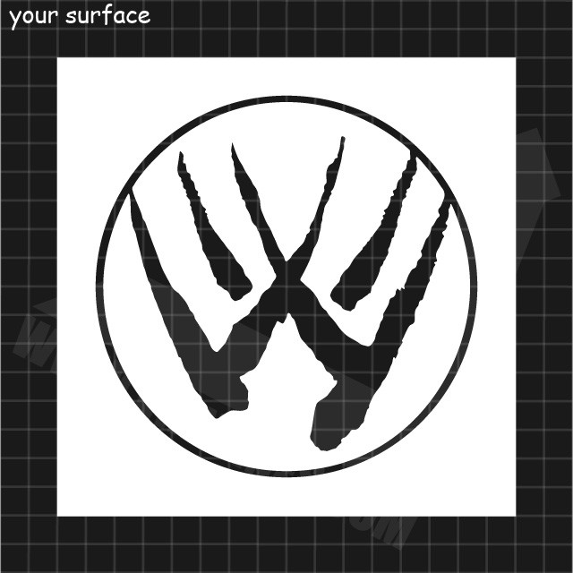 Wolverine Symbol in a Circle Stencil