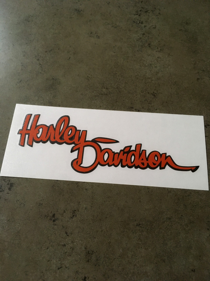 Harley-Davidson Custom Script Font No 2 Decal - 2 Color
