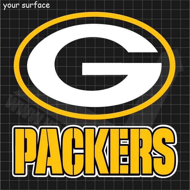 Two Color Packers with G Logo Cut Vinyl Decal