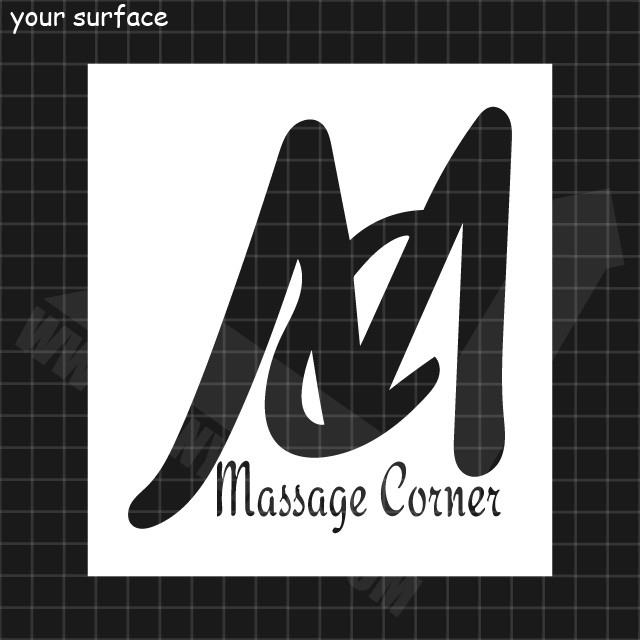 Massage Corner Logo Stencil