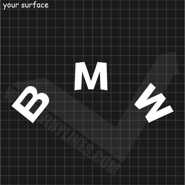 Arched BMW Text Decal