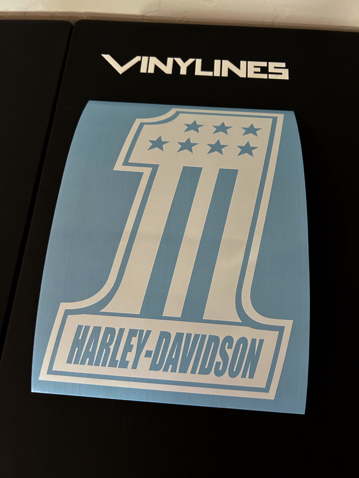 Harley-Davidson Number One with Stars and Border Line Decal