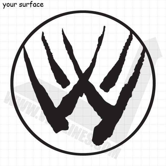 Wolverine Symbol in a Circle Decal